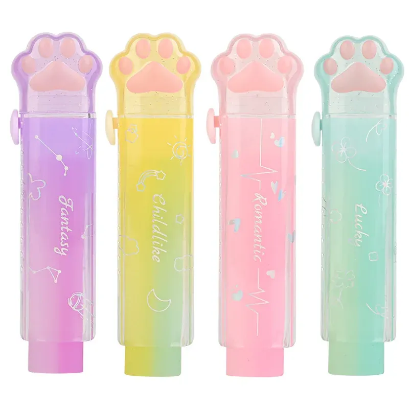 Kawaii Cat Paw Jelly Color Push-Pull kneadable putty eraser - Portable ...