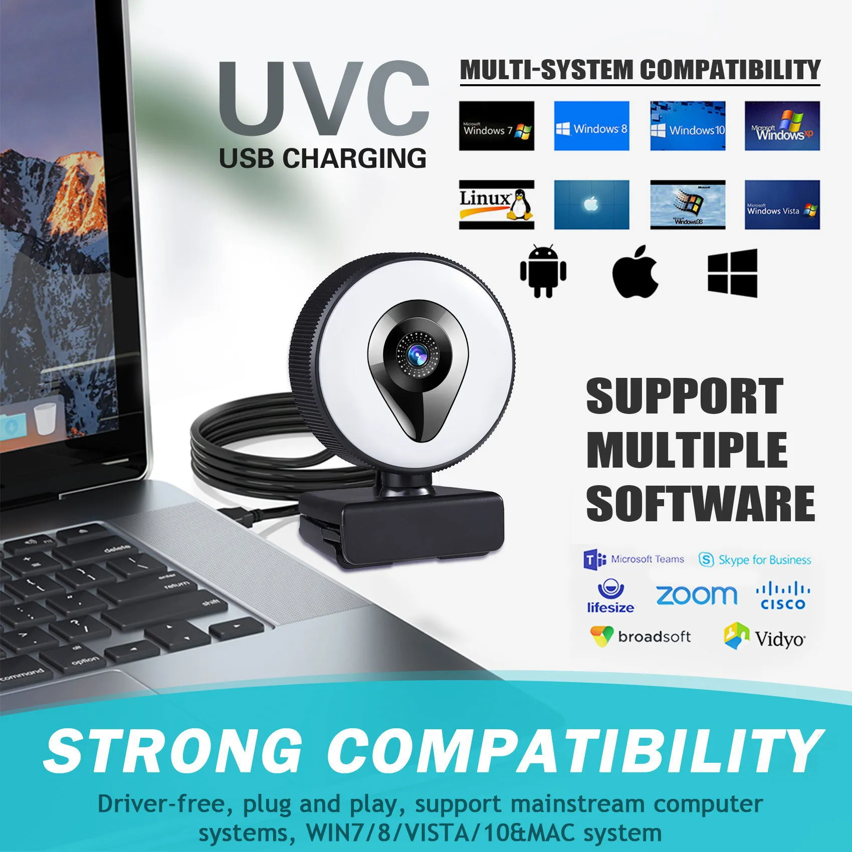 DHgate.com:4K Beauty Autofocus Webcam with Microphone, 2K HD ...