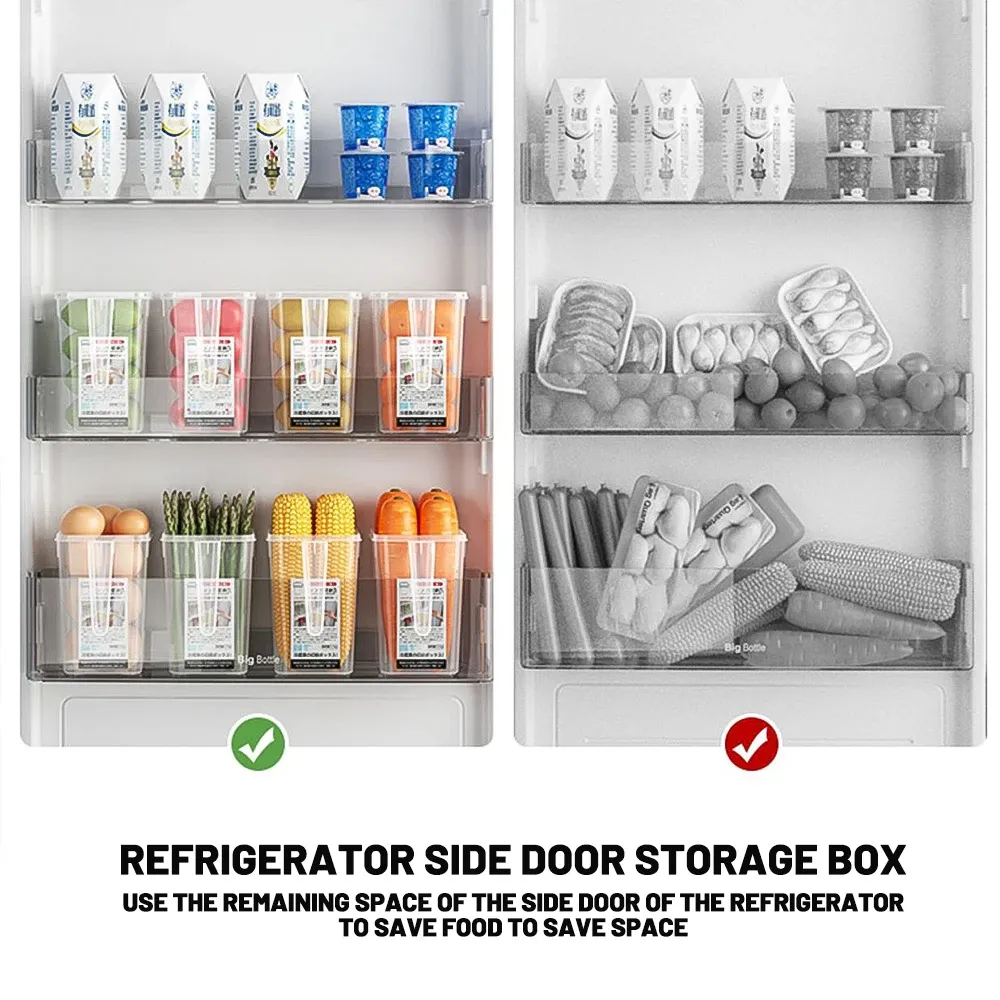 Fridge Organizer Bins - Food Storage Containers for Refrigerator Side ...