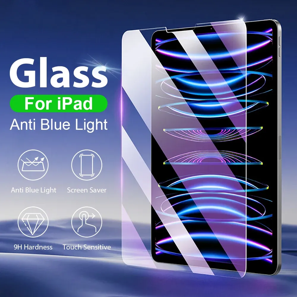 Ultra-Clear iPad Screen Protector, Anti-Blue Light Tempered Glass for ...