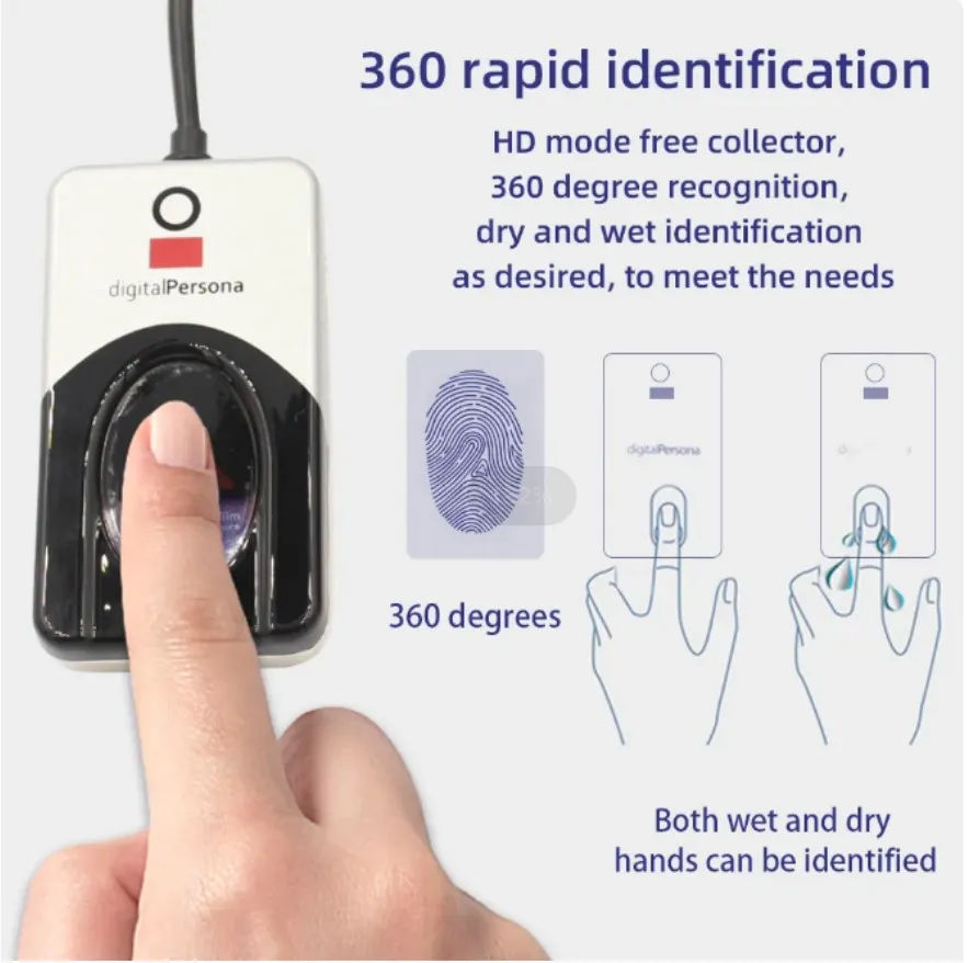 Secure USB Fingerprint Reader: Compact Optical Fingerprint Scanner For Personal Security ...