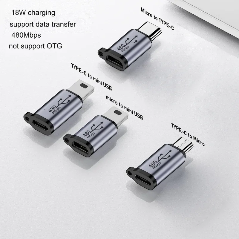 Mini USB MicroUSB Thunderbolt To Usb Adapter With Type C Connector Supports Data Sync Up To 480Mbps 18W From Ddmymaster 6.65 DHgate.Com