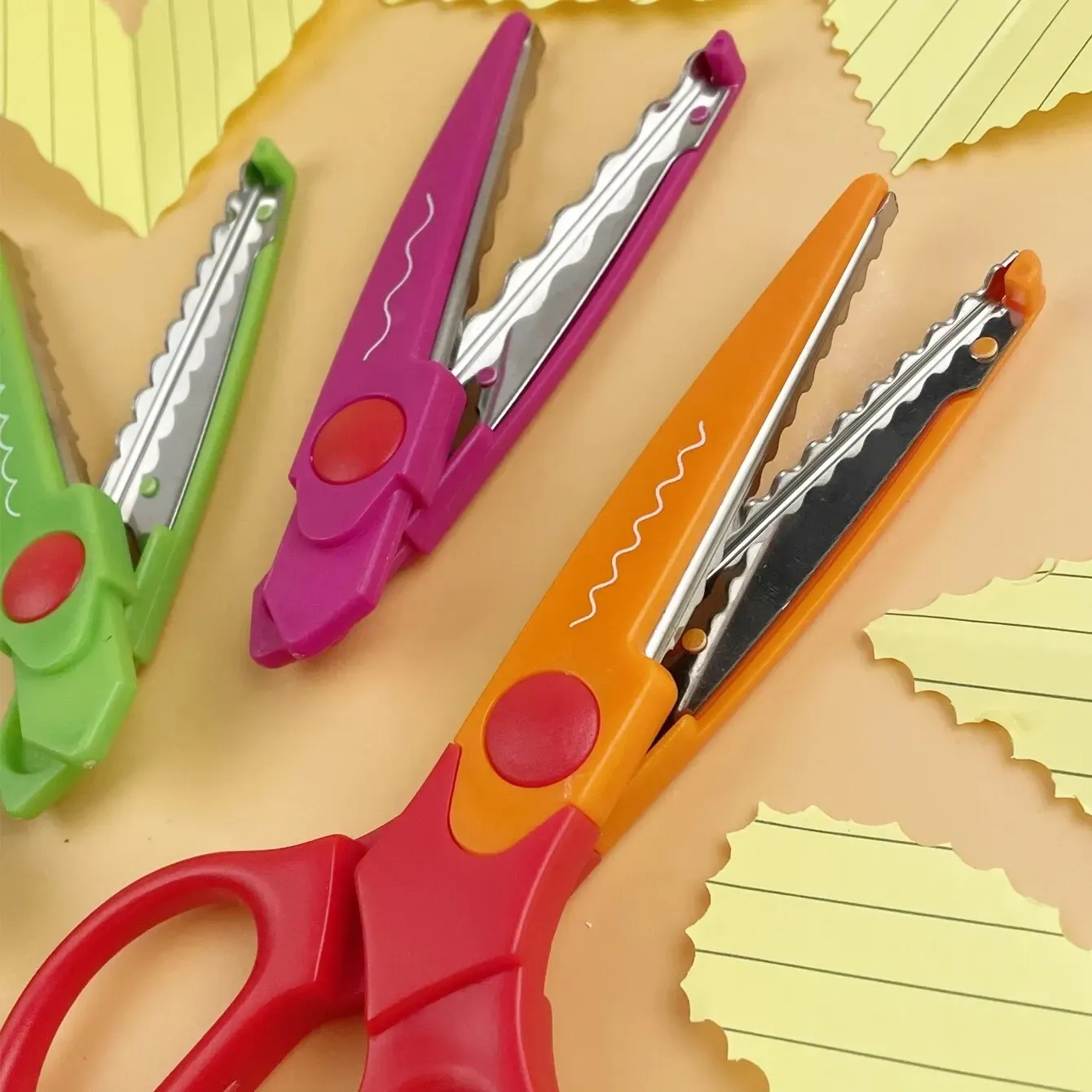 MOTARRO 4-Style Set Minimalistic Lace Scissors Wavy Pattern Small Round ...