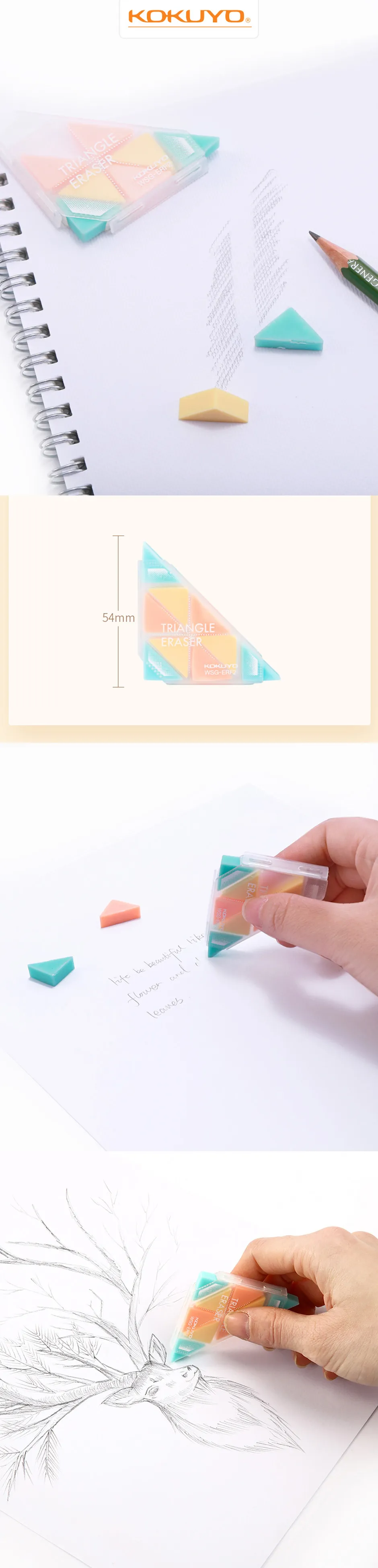 Triangle Eraser Set: Clean B-HB-2B Pencil Marks, Student & Office ...