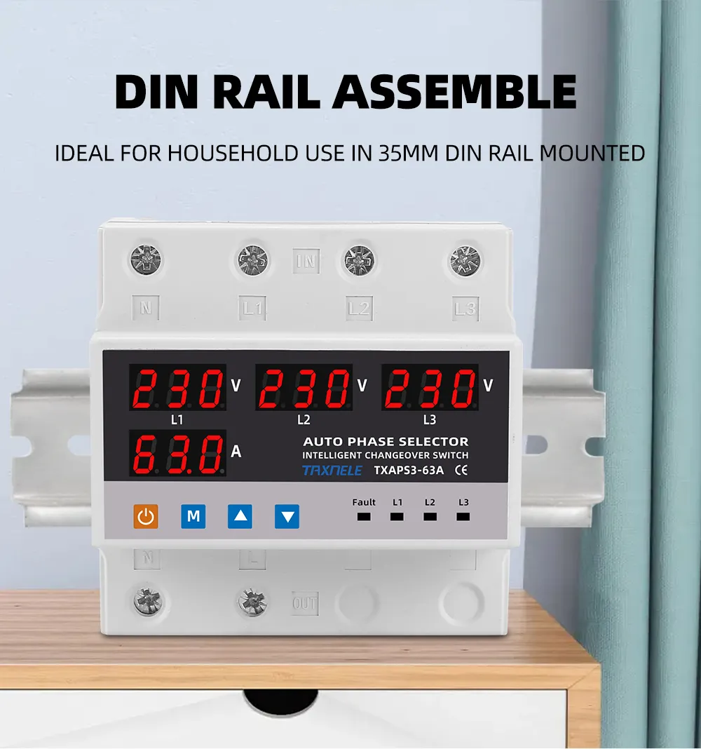 Over Under Voltage Protector ATS Automatic Transfer Switch Phase ...