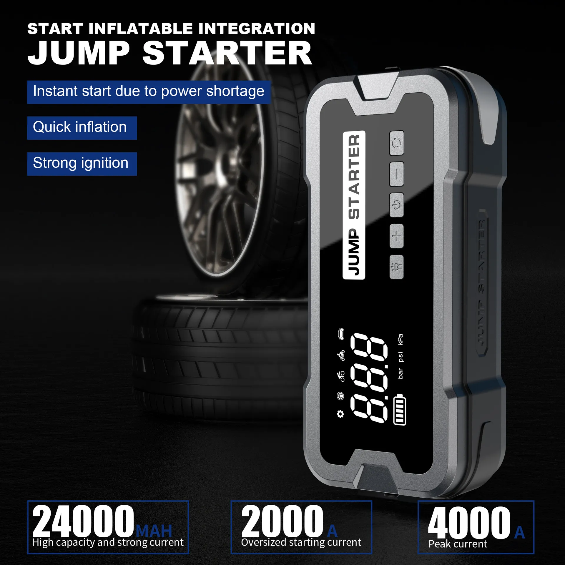 DHgate.com:4-in-1 Car Jump Starter with Air Pump: Portable Power Bank ...