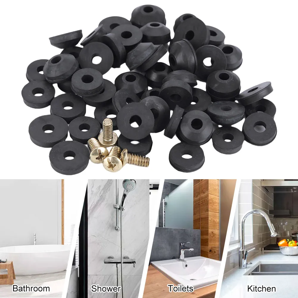 Plumbing Faucet Seal Washer Rubber O-ring Assortment with Screws Flat ...