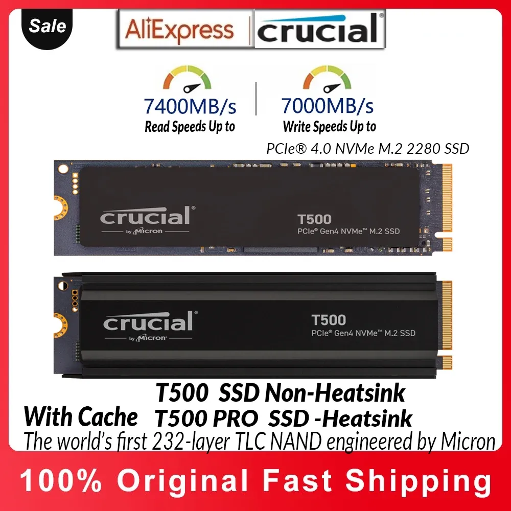 Crucial T500/T500PRO NVMe Internal M.2 Ie 4.0 SSD for Gaming PS5 Laptop ...