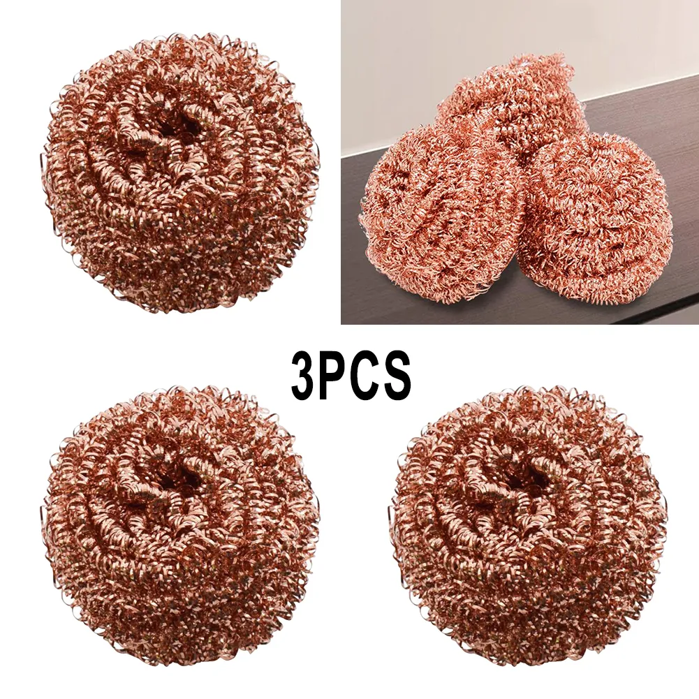 Copper-Coated Wire Scourer Sponge Balls for Kitchen Pots and Pans ...