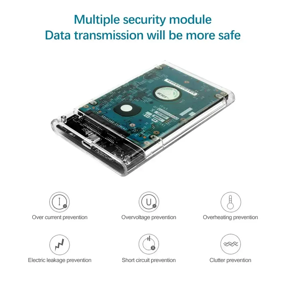 5 SATA Enclosure USB 3.0/3.1 Type C External Hard Drive Disk Box ...