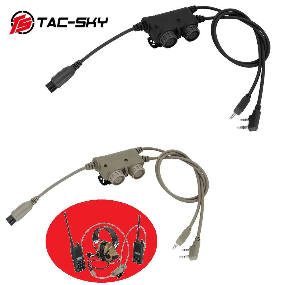 TS TAC SKY Tactical PTT Adapter RAC PTT Compatible With 2 Walkie ...