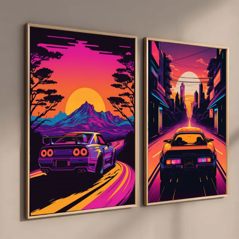 80s Retro Car Japanese Landscape Poster GTR Luxury... From Dh912686698 ...