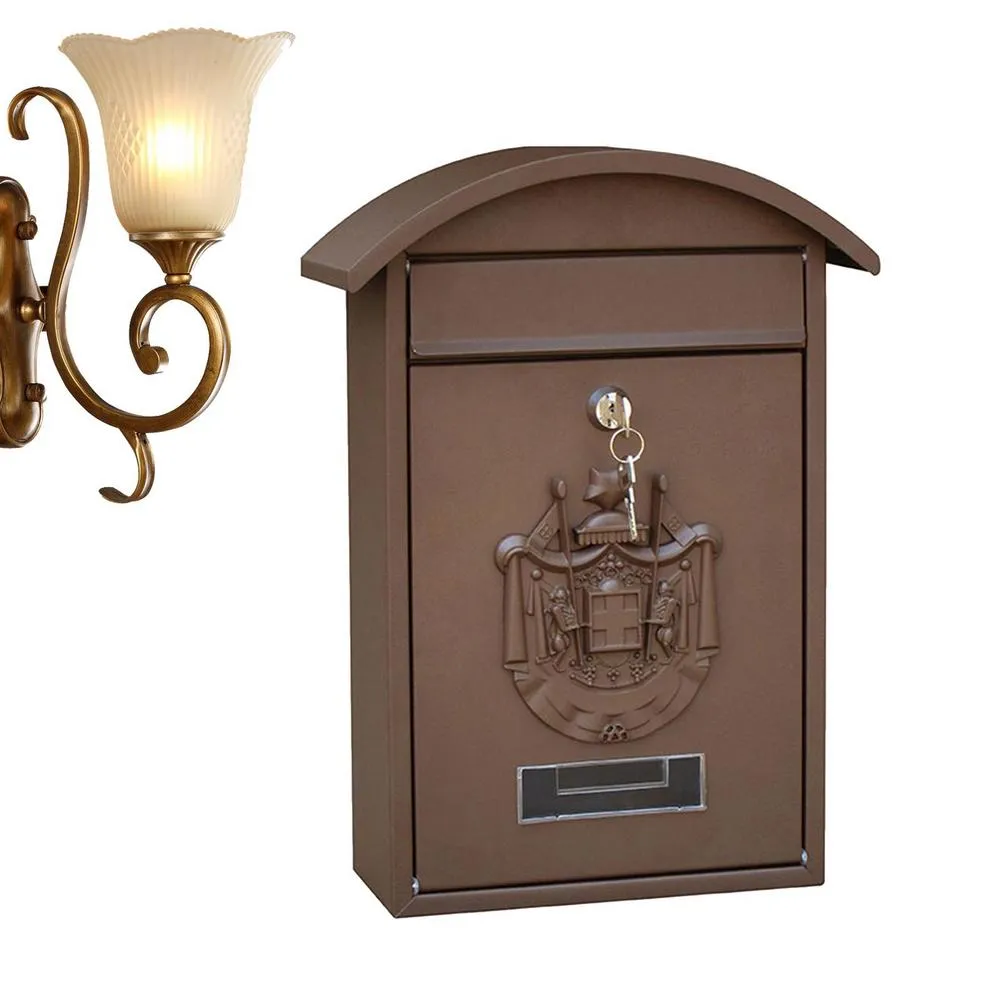 Metal Wall Mailbox Large Capacity Lockable Mailbox Weather Resistant ...