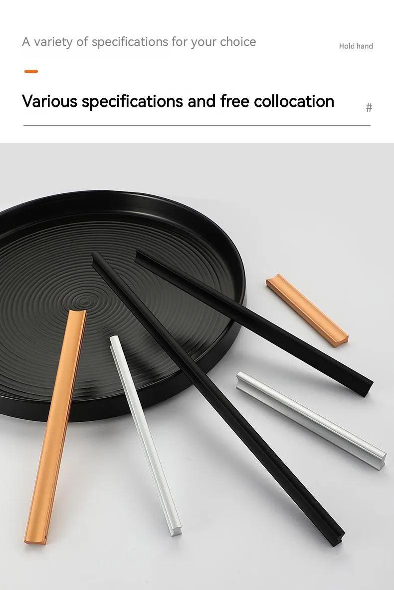 75mm-600mm Long Handle Aluminum Alloy Solid Thickened Black Modern ...