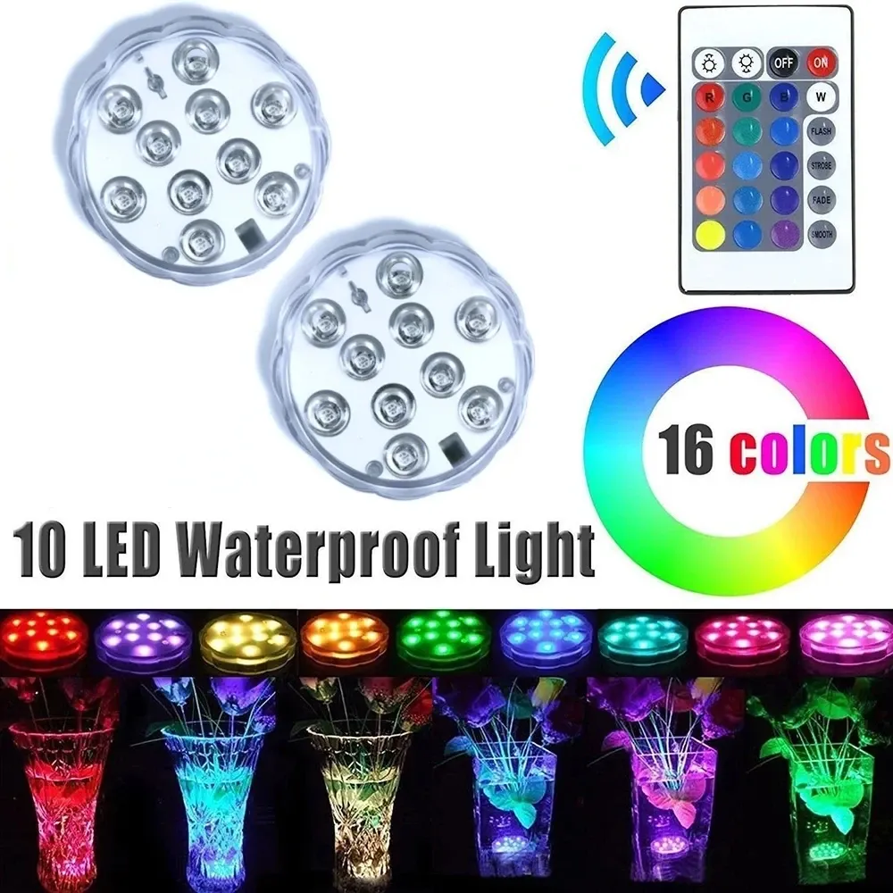 DHgate.com:IP68 Waterproof Submersible LED Lights (10 Pack), Multicolor ...