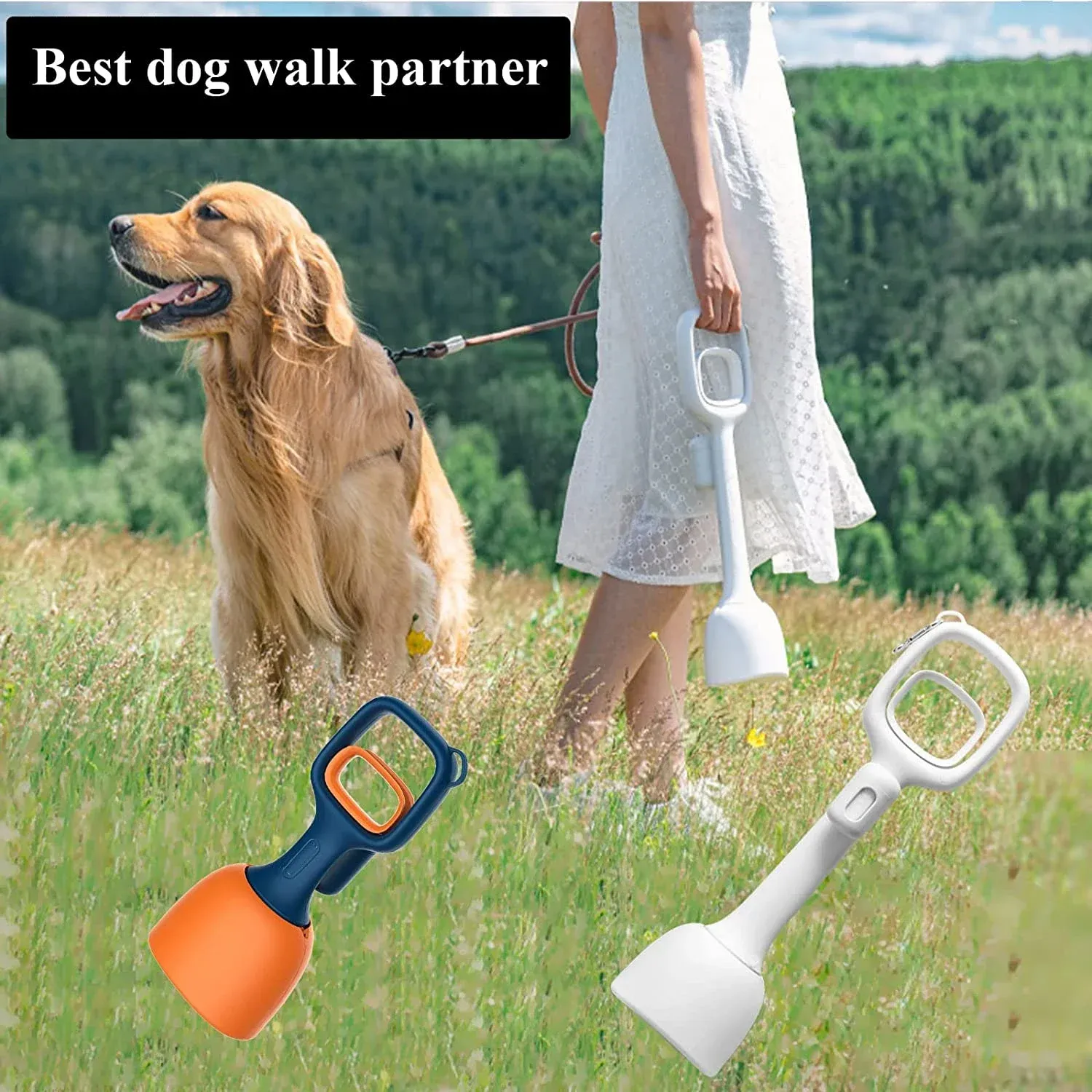 ATUBAN Dog Pooper Scooper Portable Poop Waste Pick Up, High Strength ...