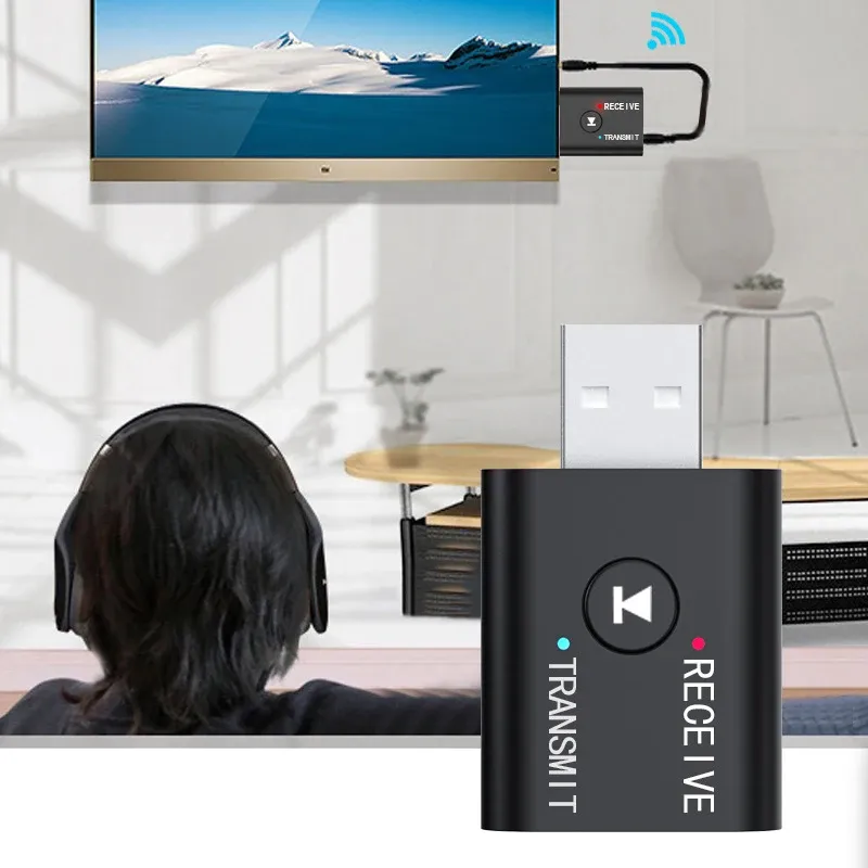 Bluetooth Transmitter, Bluetooth USB Transmitter Receiver 5.0, Stereo ...