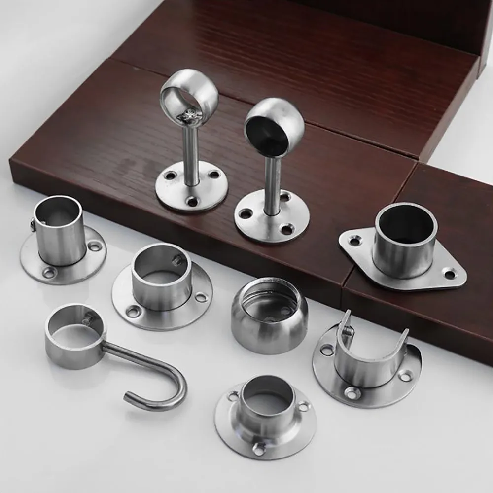 20/22/25mm Steel Wardrobe Hanger Pipe Brackets Durable Ceiling Mounted ...
