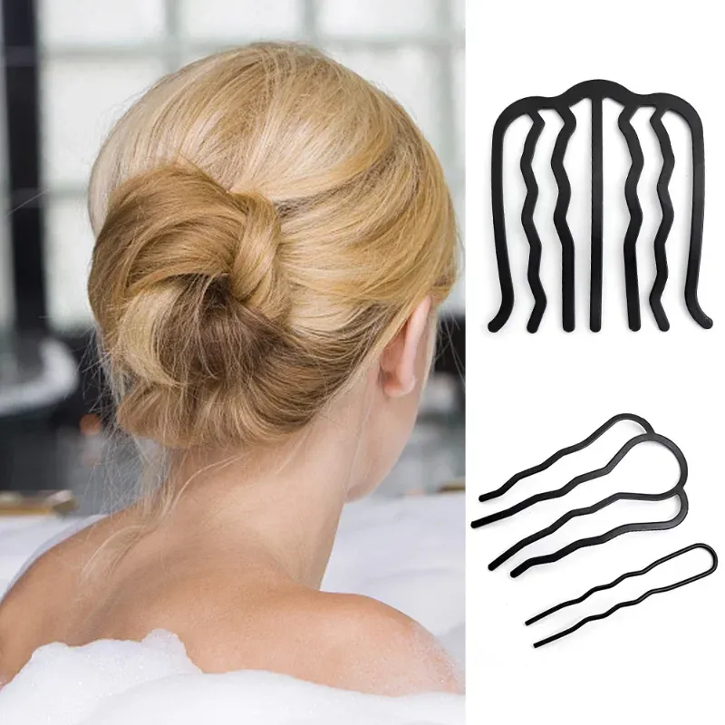 DHgate.com:Metal Black Hair Fork Clip Women Hair Pin Combs Messy Bun ...