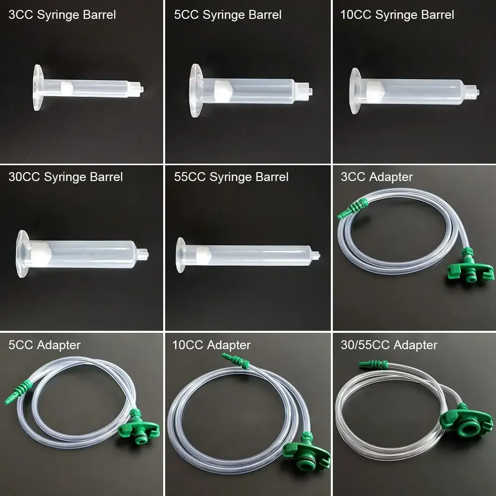 3cc-55cc Industrial Plastic Glue Syringe Barrel Adapter Dispensing ...