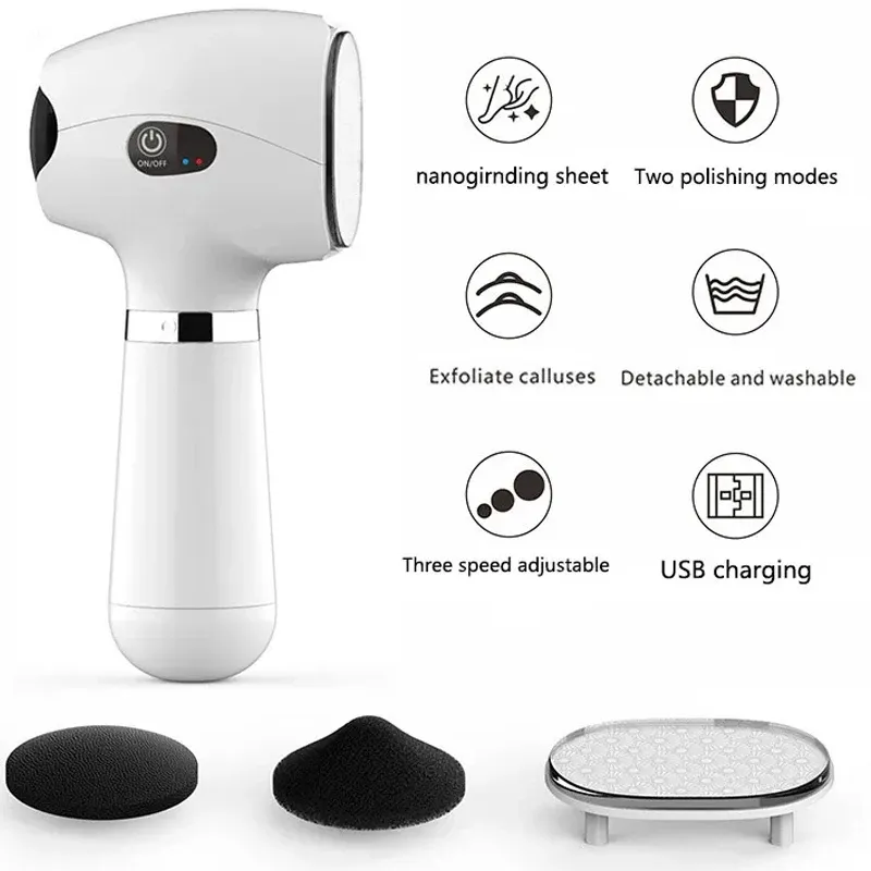 Rechargeable Electric Foot Sander for Smooth Feet - 3 Speed Pedicure ...