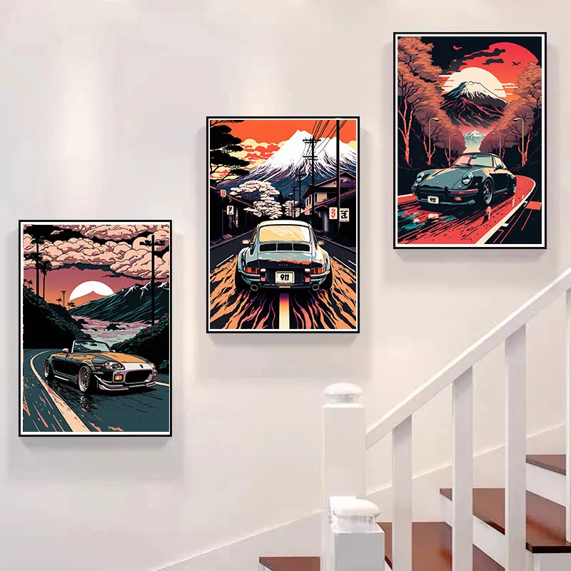 80s Retro Car Japanese Landscape Poster GTR Luxury... From Dh912686698 ...
