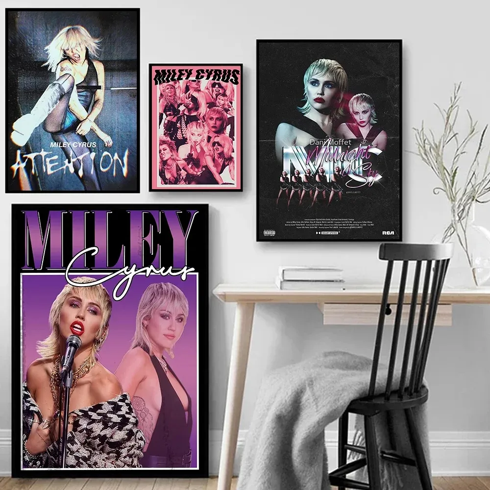 Pop Singer Miley Cyrus Poster And Prints Aesthetic Music Album Flowers ...