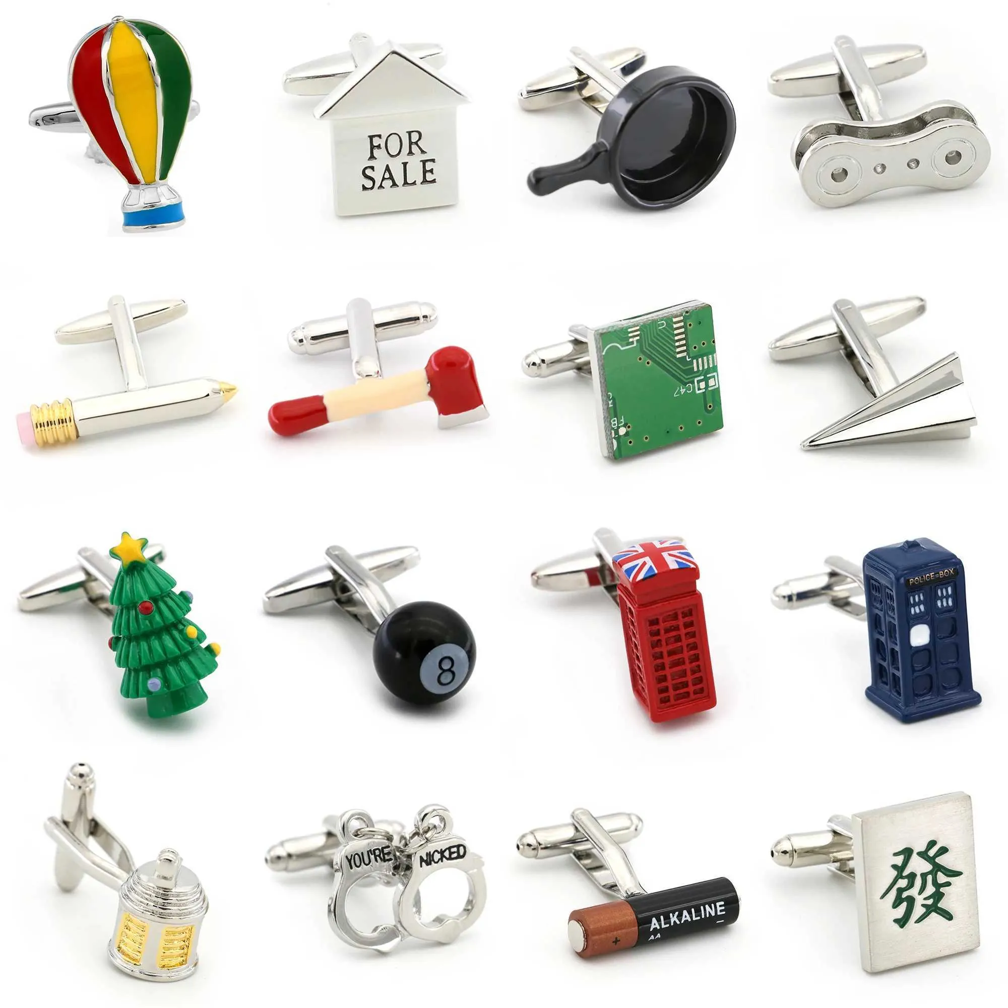 28 Styles Of Men's Novel Cufflinks With High-Quality Brass Material ...