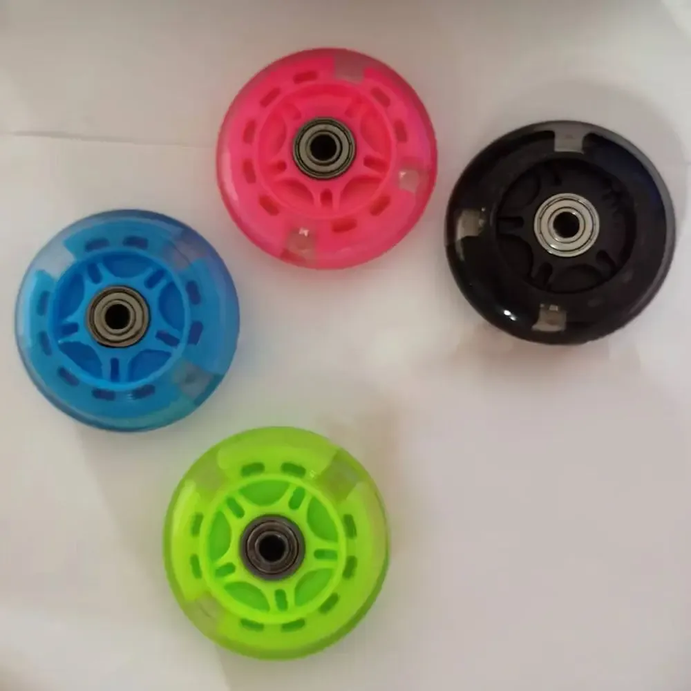 New Durable 4-Color LED Light-up PU Wheels - Set of 8 Pink, Green, Blue ...
