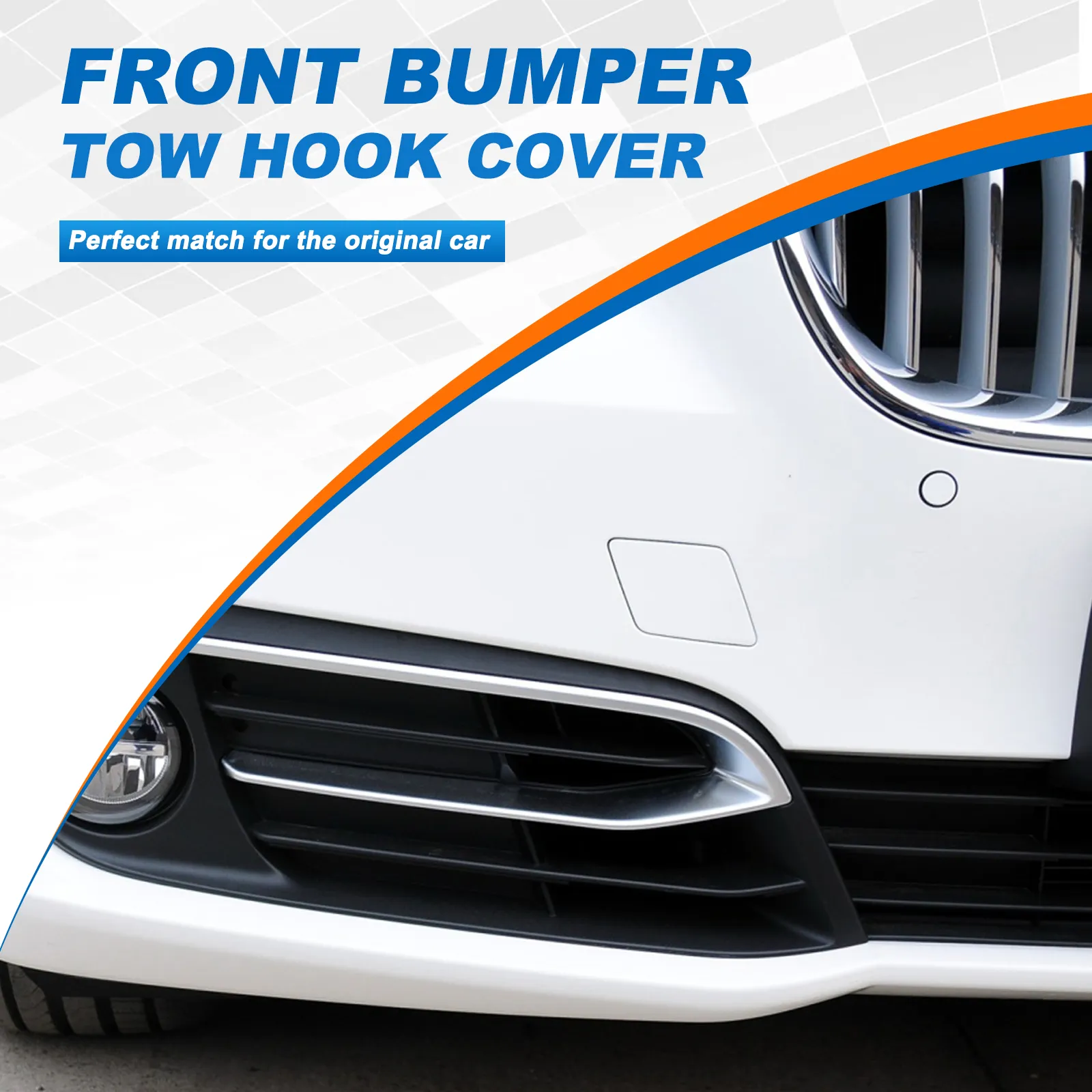 Headlight Cap, Replacement Front Bumper Towing Eye Cover, Durable ABS ...