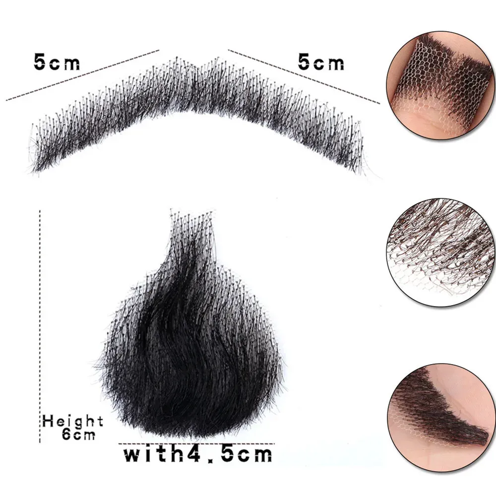 Nep Lace Beard Fake Beard For Men Mustache Hand Made Remy Human Hair ...