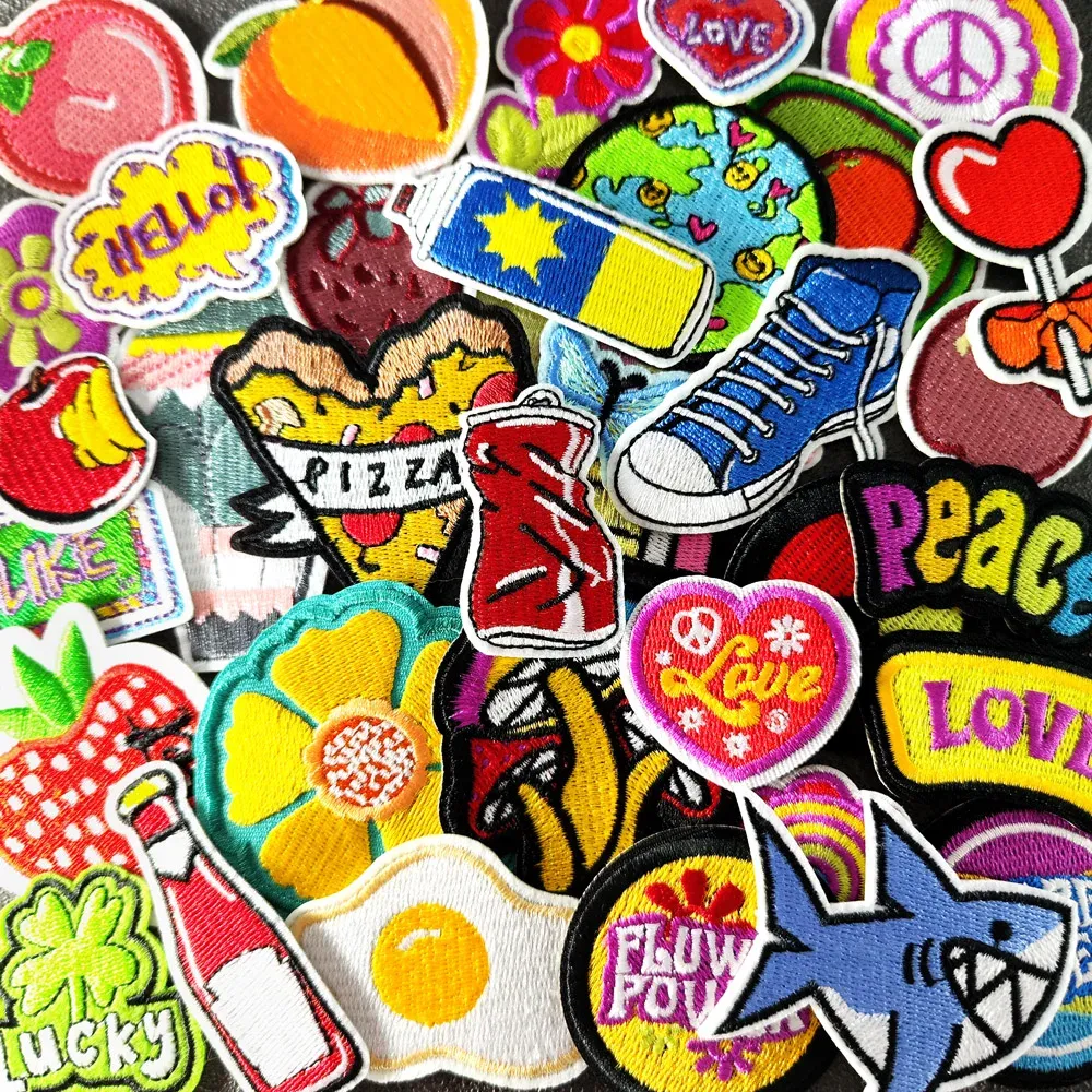 DHgate.com:Flower Earth Hello Peace Iron-On Patches, Cloth Embroidery ...