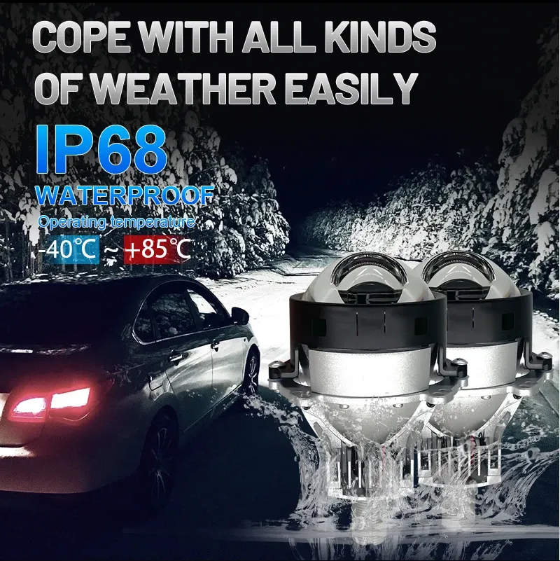 Led Projector Headlight Bulbs 3.0 Inch Bi LED Projector Headlights With ...