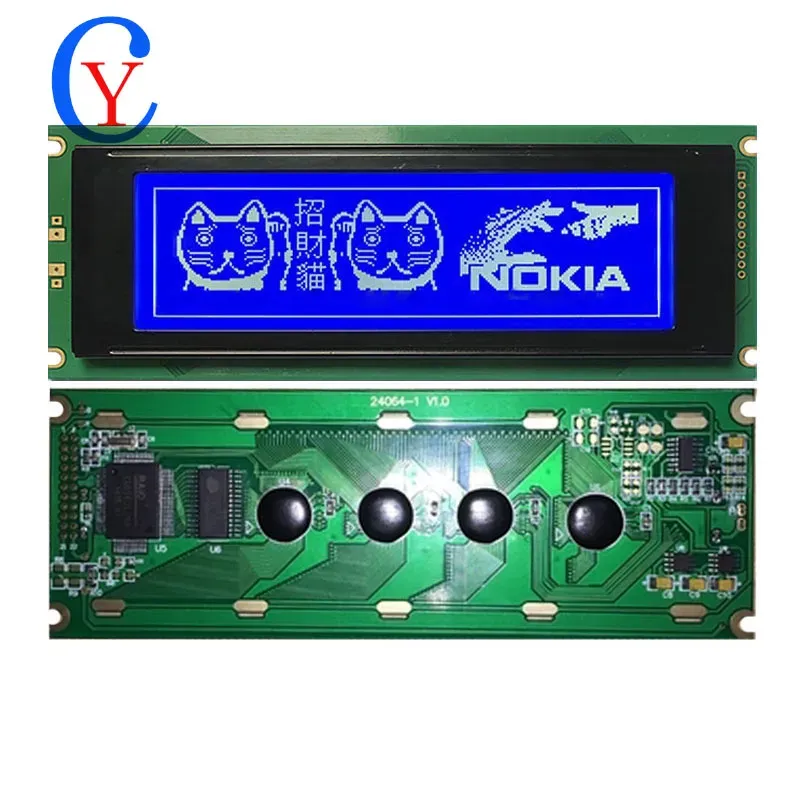 DHgate.com:2024 5.4" 24064 LCD Dot Matrix Display: Blue & Yellow ...
