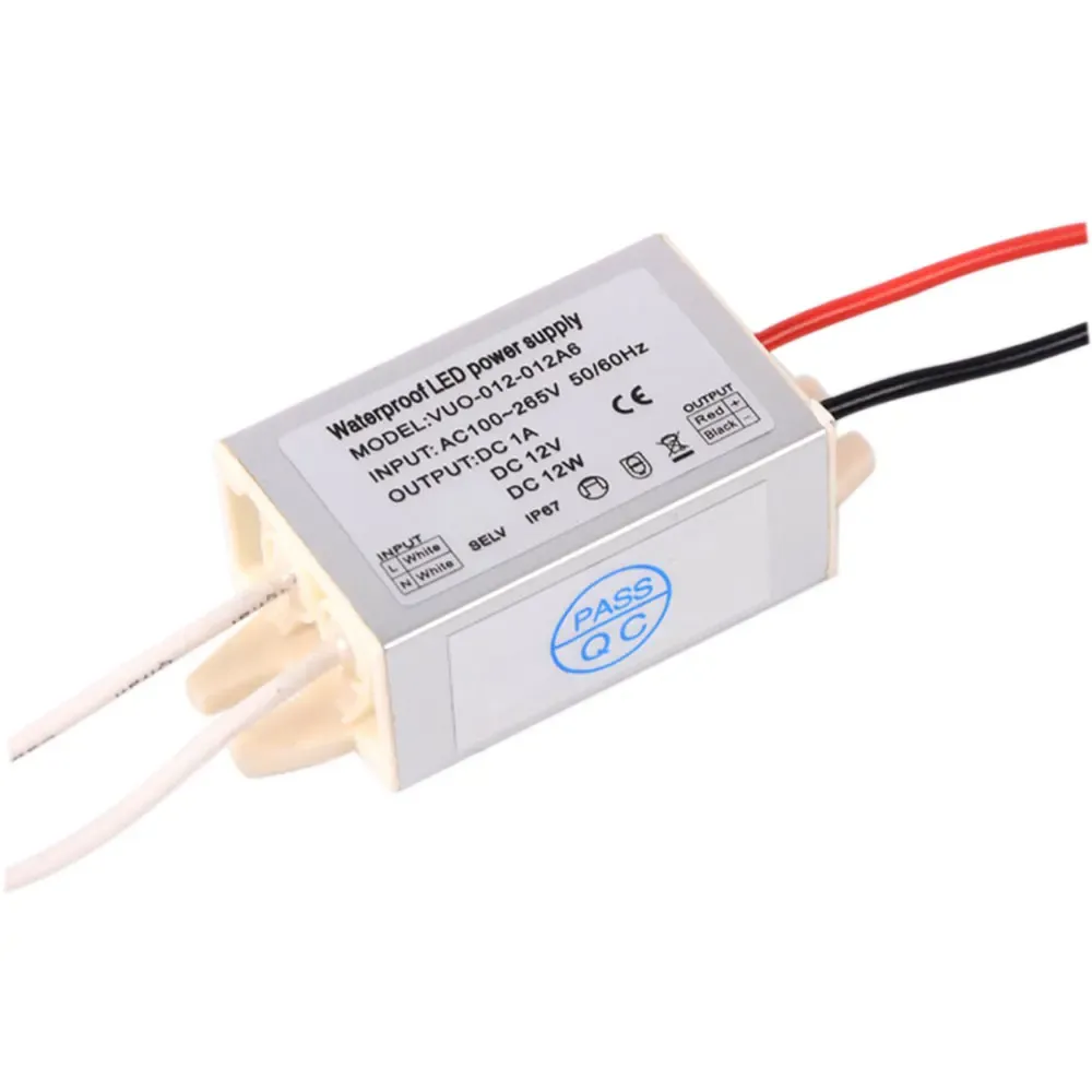 IP67 Waterproof 12V 1A DC Power Supply for LED Strip Lights, Cabinet ...
