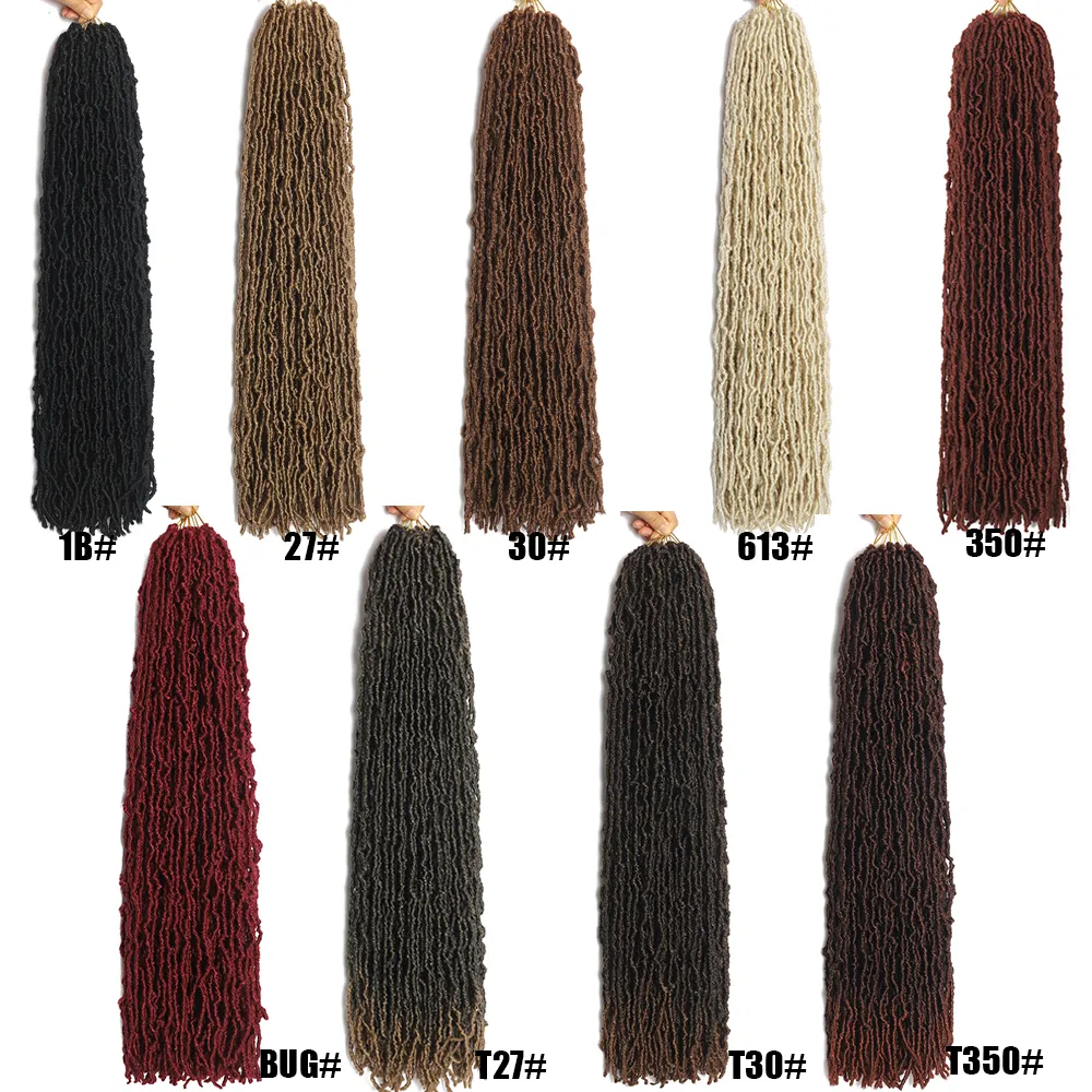 Faux Curly Locs 30 Inch Soft Texture Crochet Braiding Hair Pre Looped ...