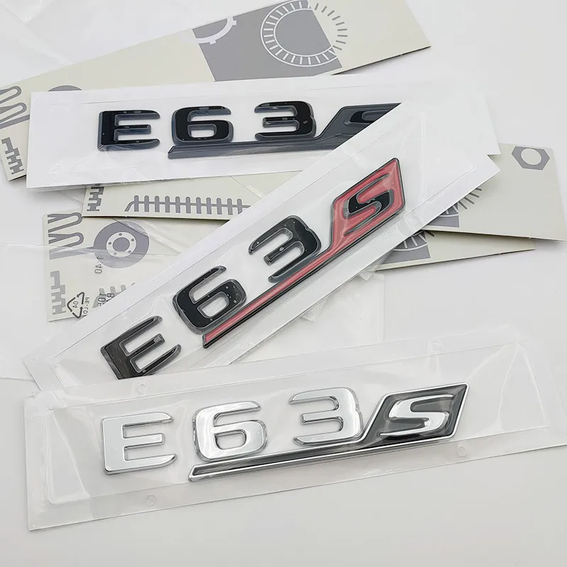Premium 3D ABS Black Chrome E63 S Logo Emblem Stickers for Mercedes ...