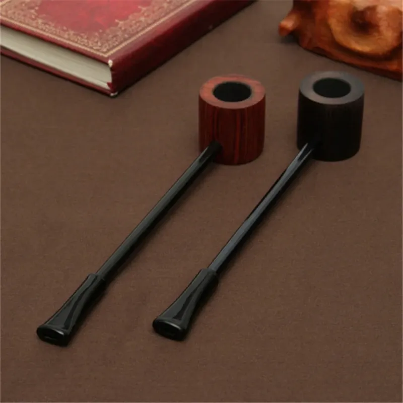 Ebony Wood Pipe Smoking Pipes Portable Straight Type Retro Sailor ...