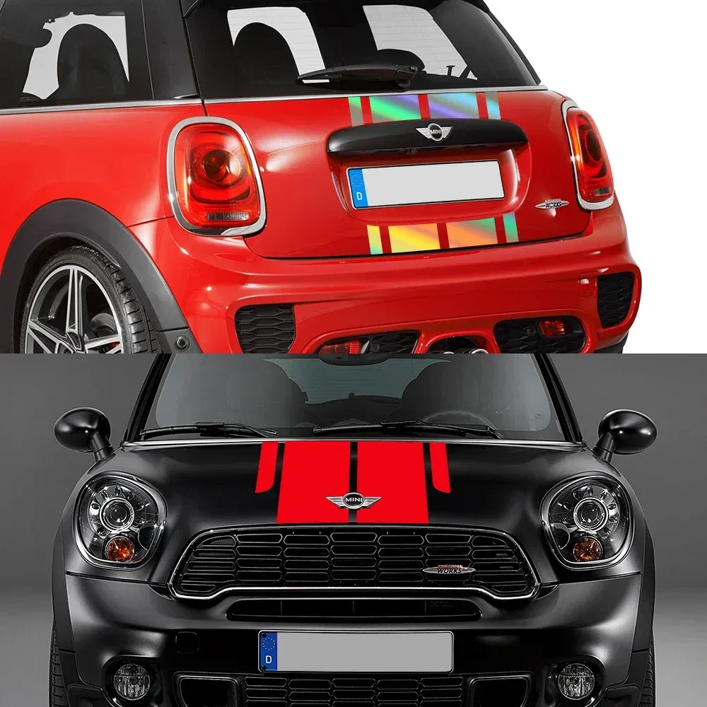 MINI Cooper JCW Vinyl Decal Kit: Hood Cover, Trunk Stickers - Custom ...