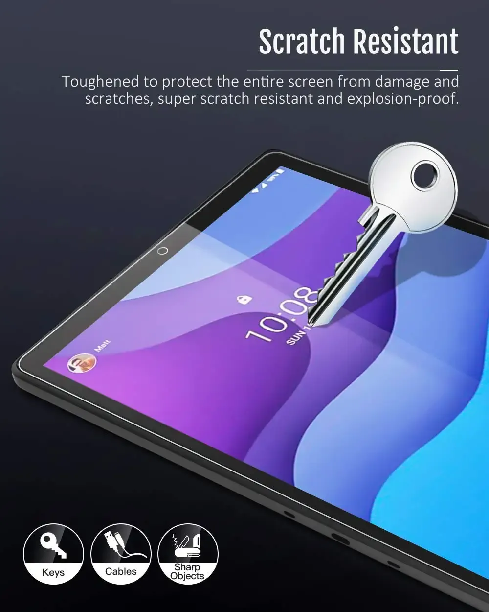Lenovo Tab M10 HD 2nd Gen Screen Protector, Tempered Glass Film for ...