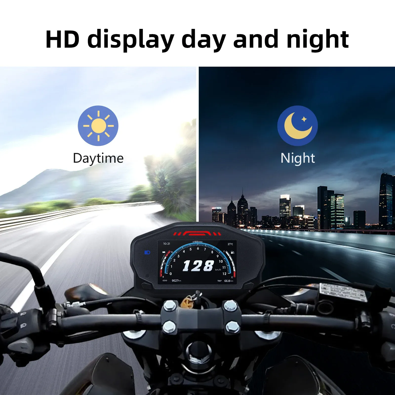 2023 Universal 12v Moto Dashboard TFT Screen Motorcycle Speedometer LCD ...