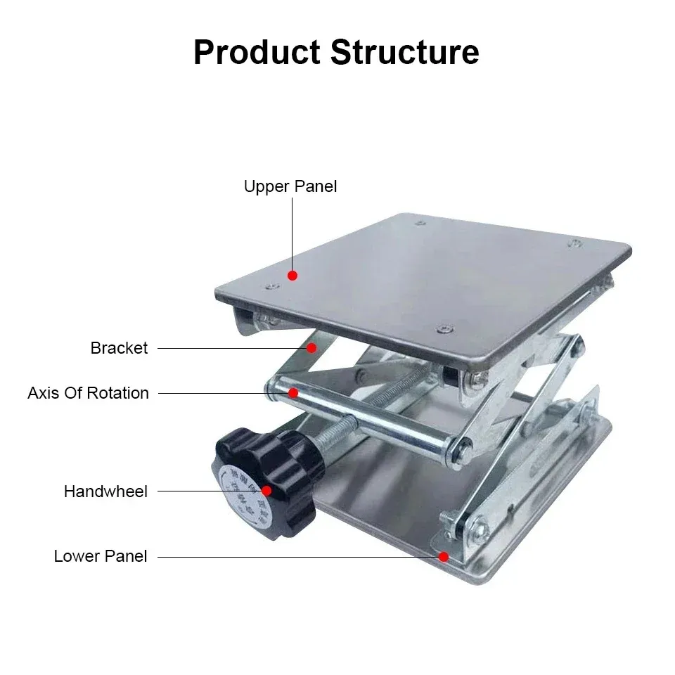 Laboratory Stand 4'x4' Adjustable Height Platform Precision Lift ...