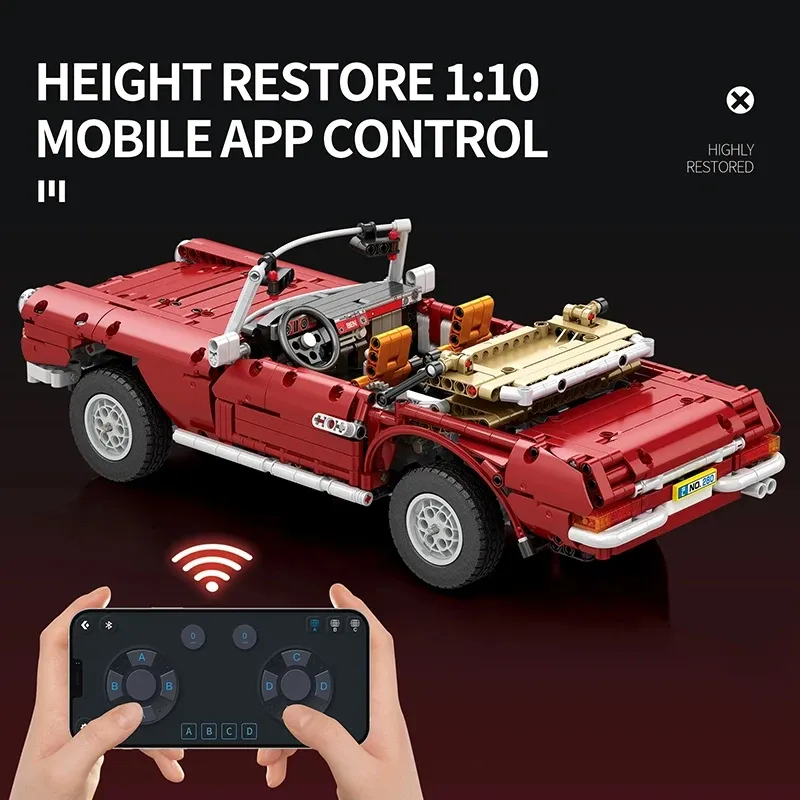 Classic Remote Control Retro Car Building Blocks: Build Your Own 280SL ...