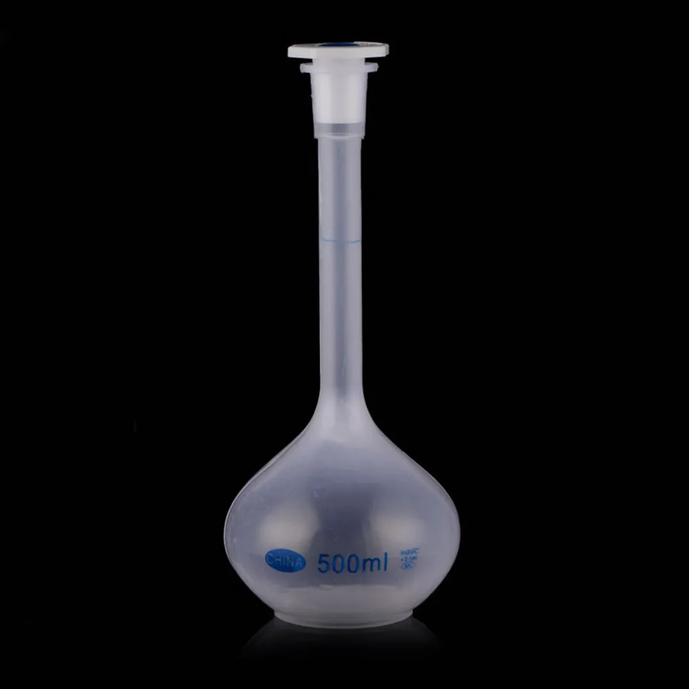 Durable Plastic Volumetric Flask - Long Neck Lab Flask with Stopper ...