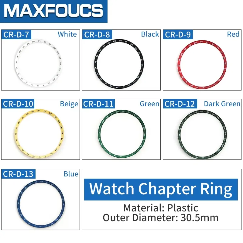 Plastic Chapter Ring Suitable For SKX007 30.5x27.4mm Watch Case White ...