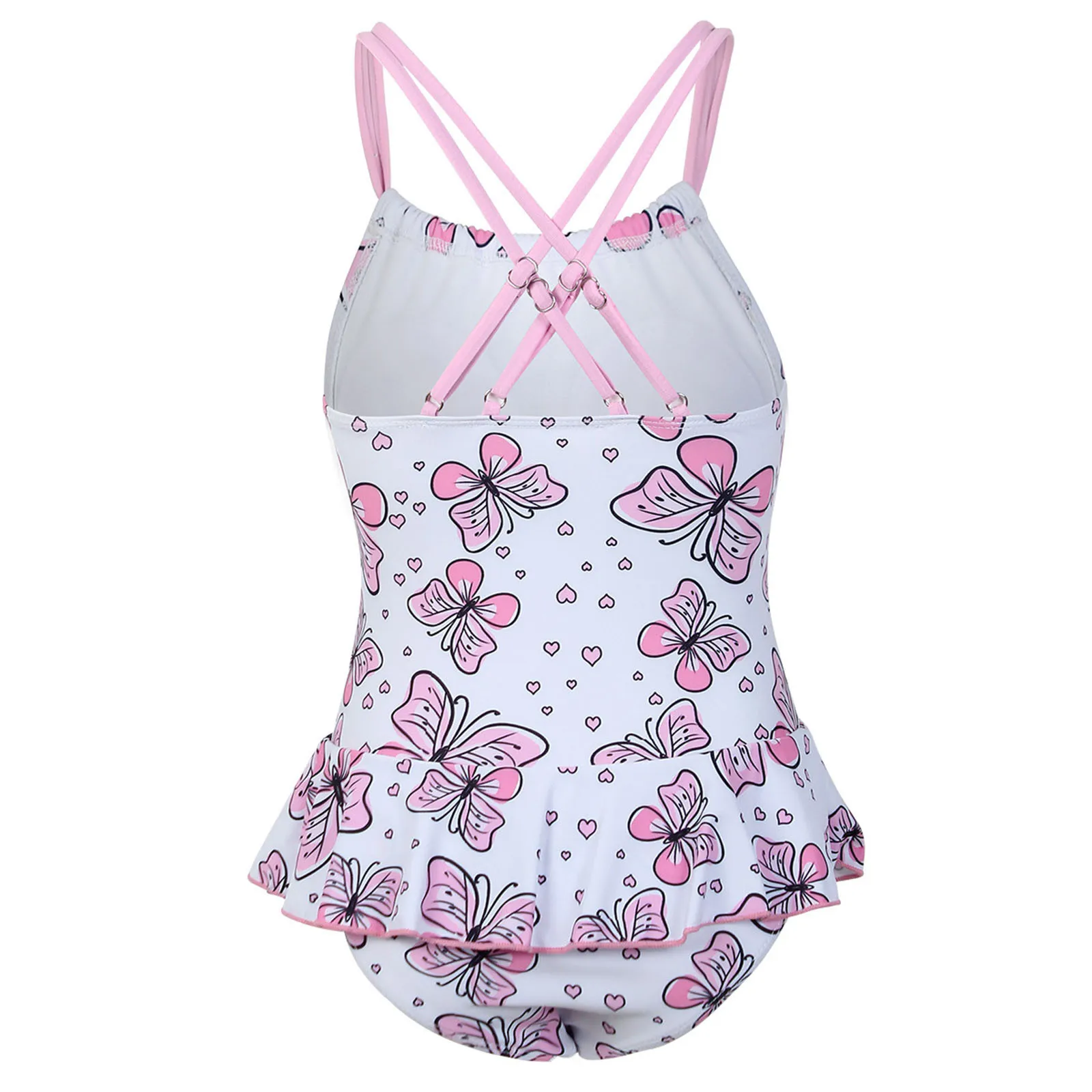 Kids Girls One Piece Ruffle Bathing Suit Cute Print Beach Swimwear from ...