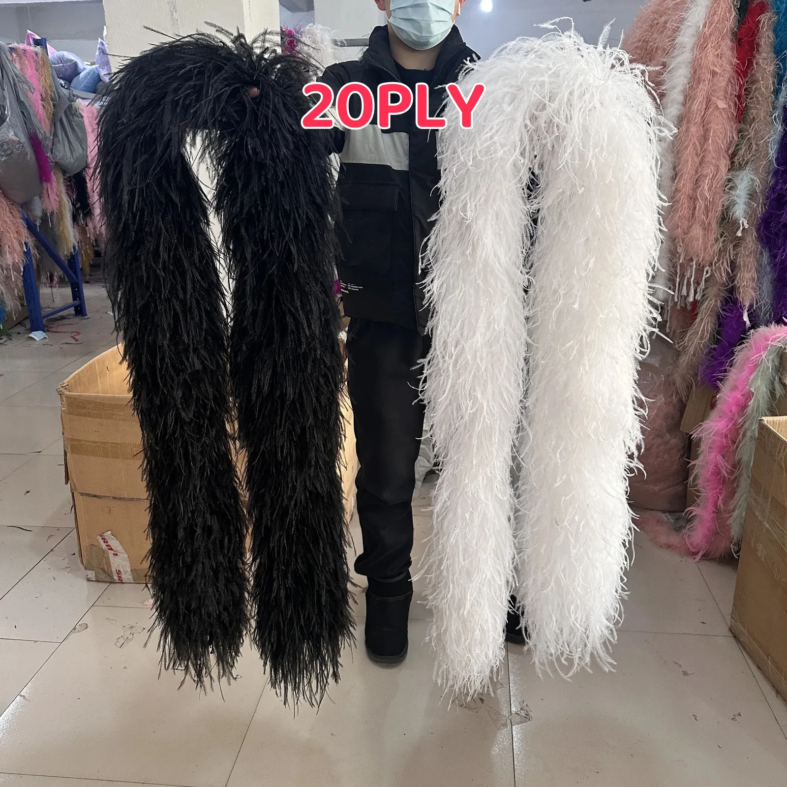 Premium Quality Thick Feather Boas: Elegant Black Feather Shawl for ...