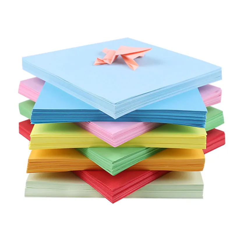 100 Sheets Pure Wood Pulp Solid Color Square Folding Paper for Origami ...