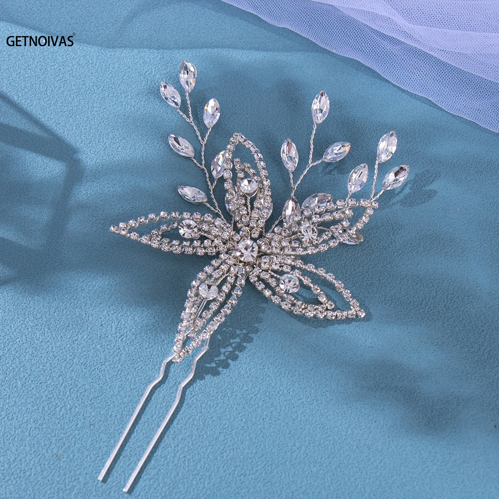 Exquisite Crystal U-shaped Hair Pins for Bridal and Wedding Elegance ...