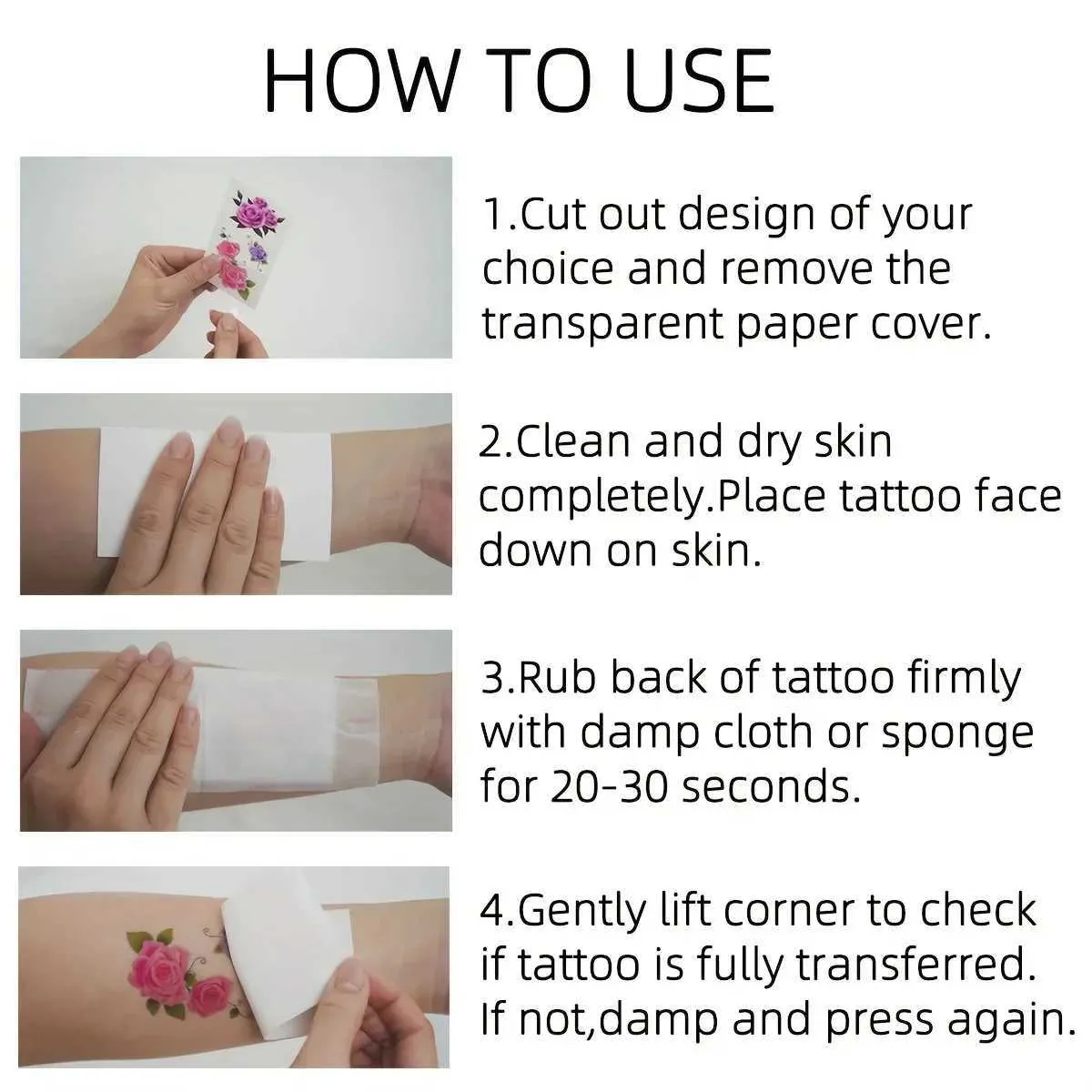 Personalized Temporary Tattoos 30 Mini Designs Waterproof Fake Tattoo ...